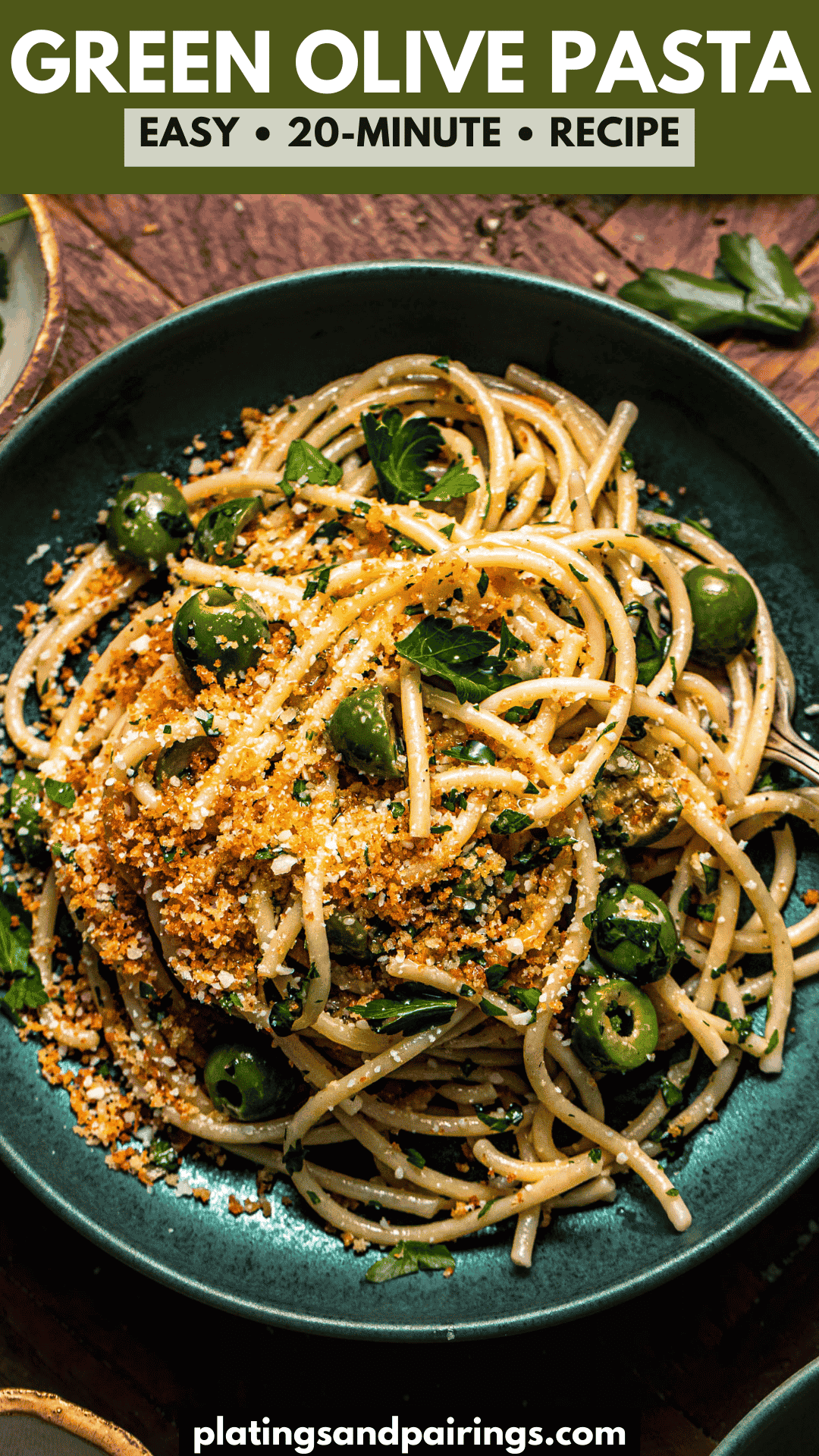 Pasta with Green Olives and Lemon Breadcrumbs (20-Minutes!)