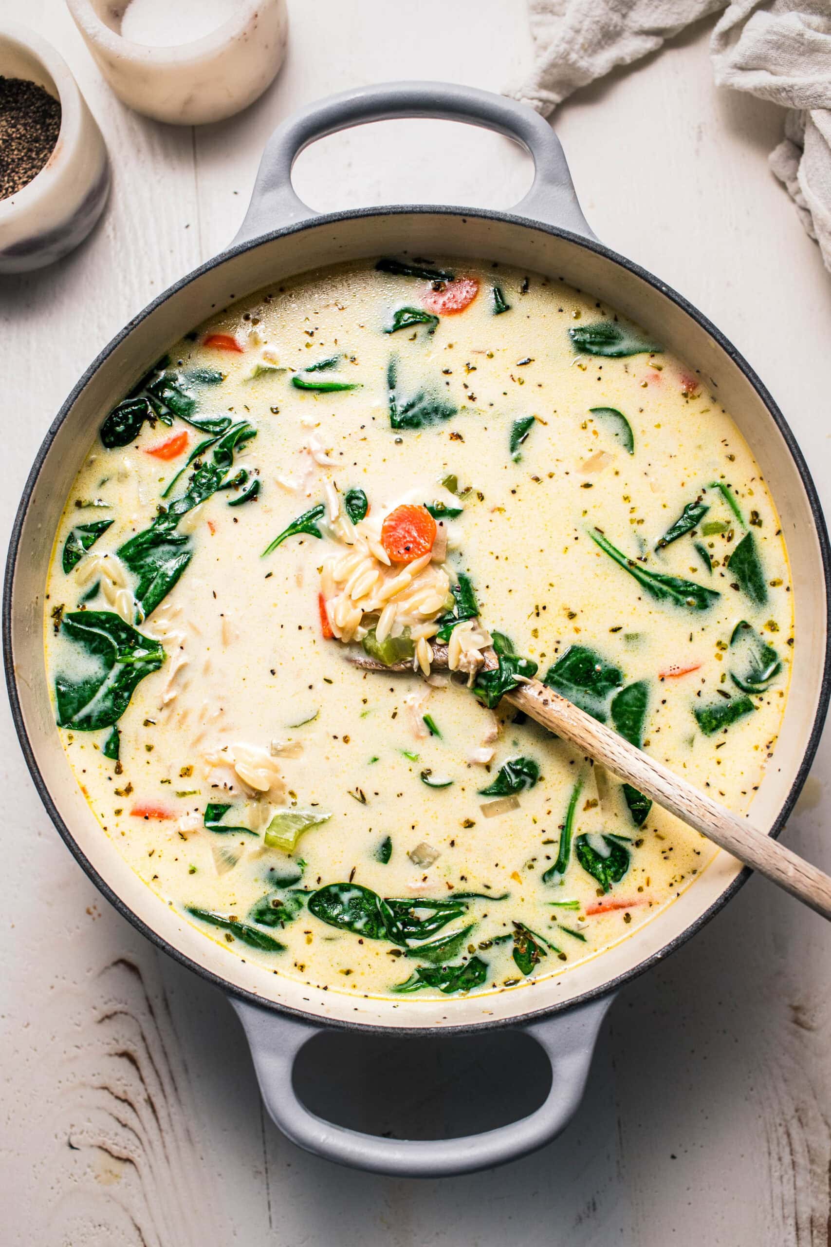Creamy Chicken Orzo Soup - Platings + Pairings