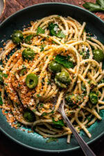 Pasta with Green Olives and Lemon Breadcrumbs (20-Minutes!)