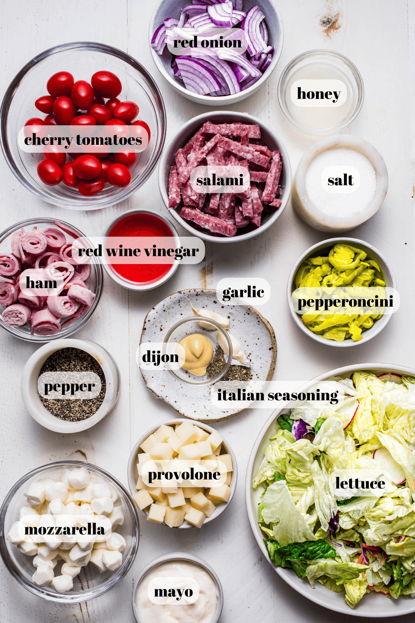 Italian Grinder Salad with Creamy Dressing (Chopped Sub Salad)