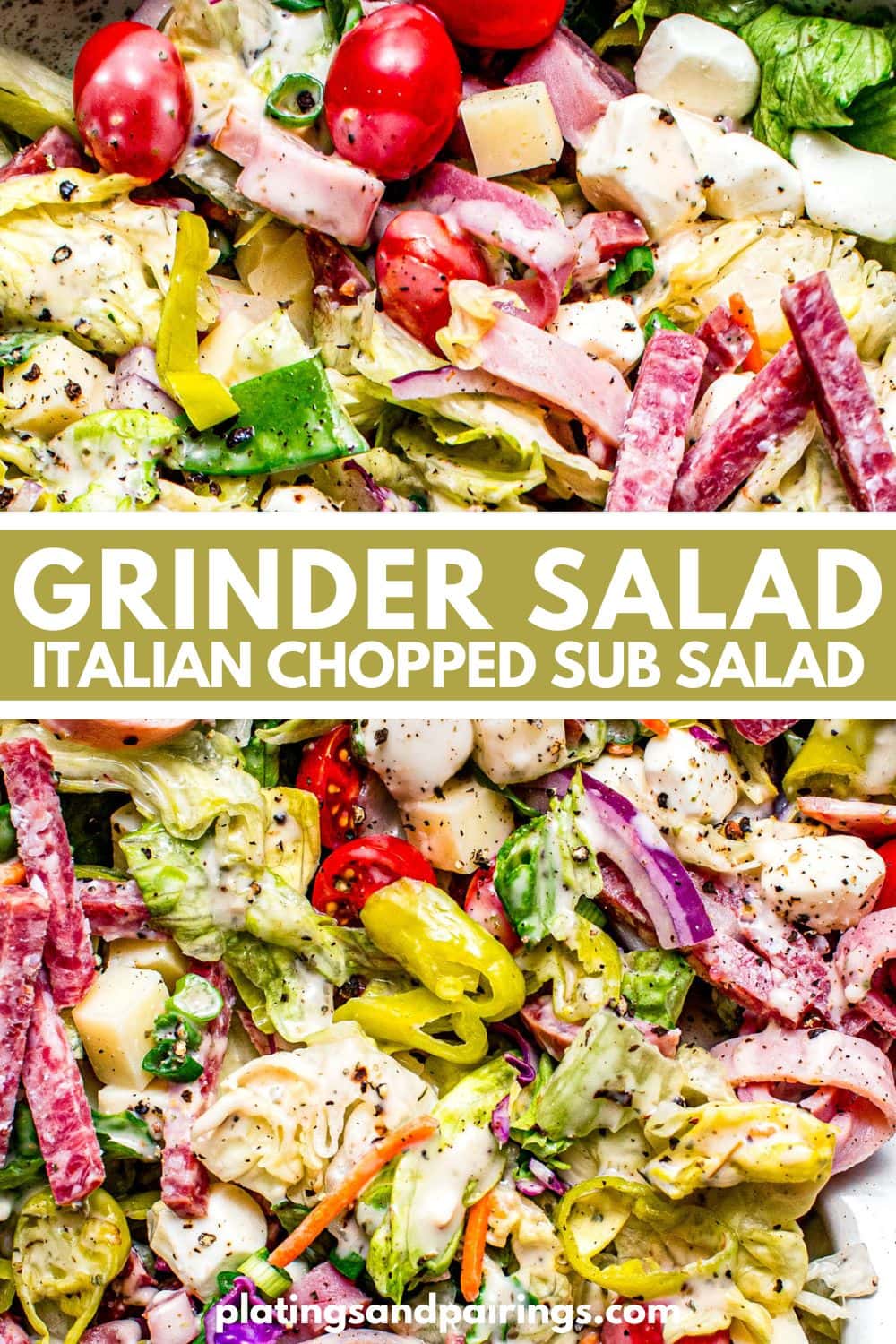 Italian Grinder Salad (Chopped Sub Salad) - Platings + Pairings