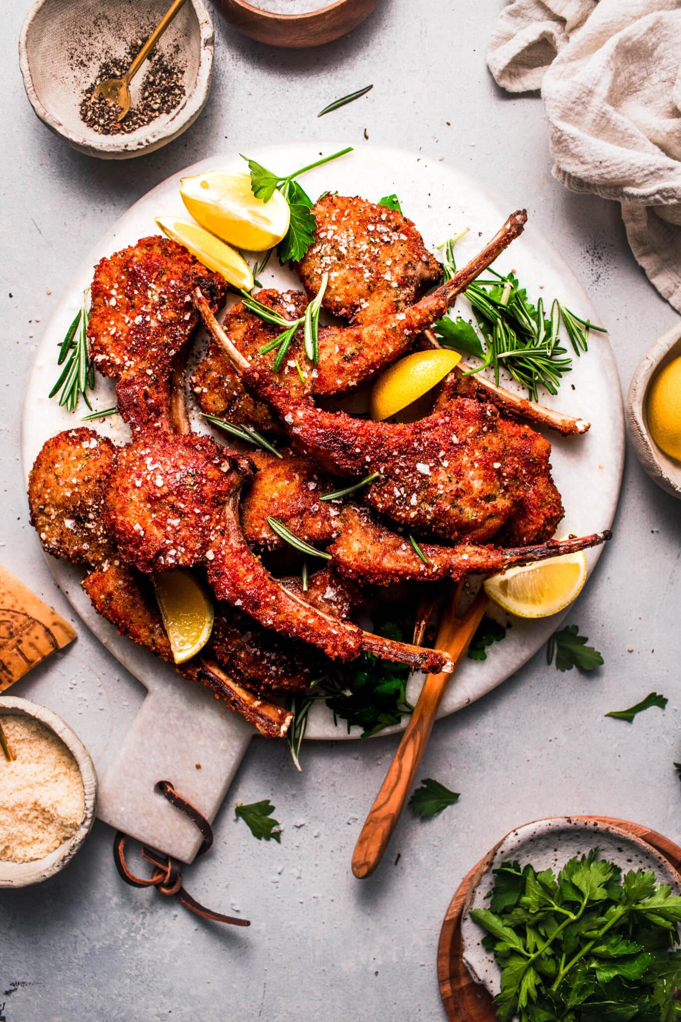 Parmesan Crusted Lamb Chops - Platings + Pairings