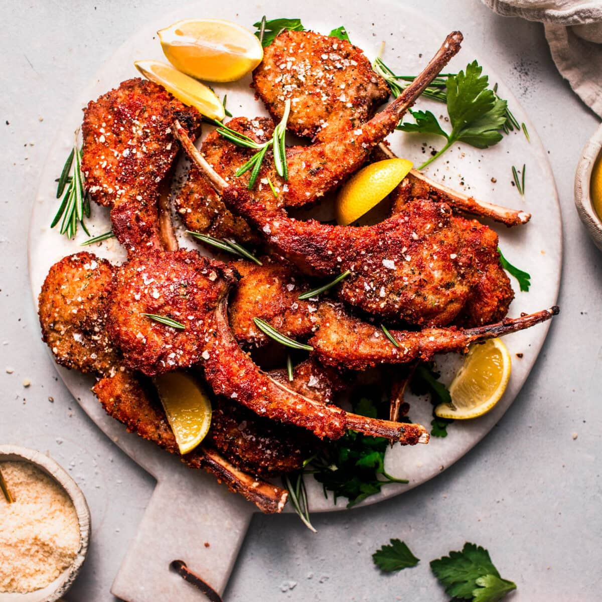 Parmesan Crusted Lamb Chops - Platings + Pairings