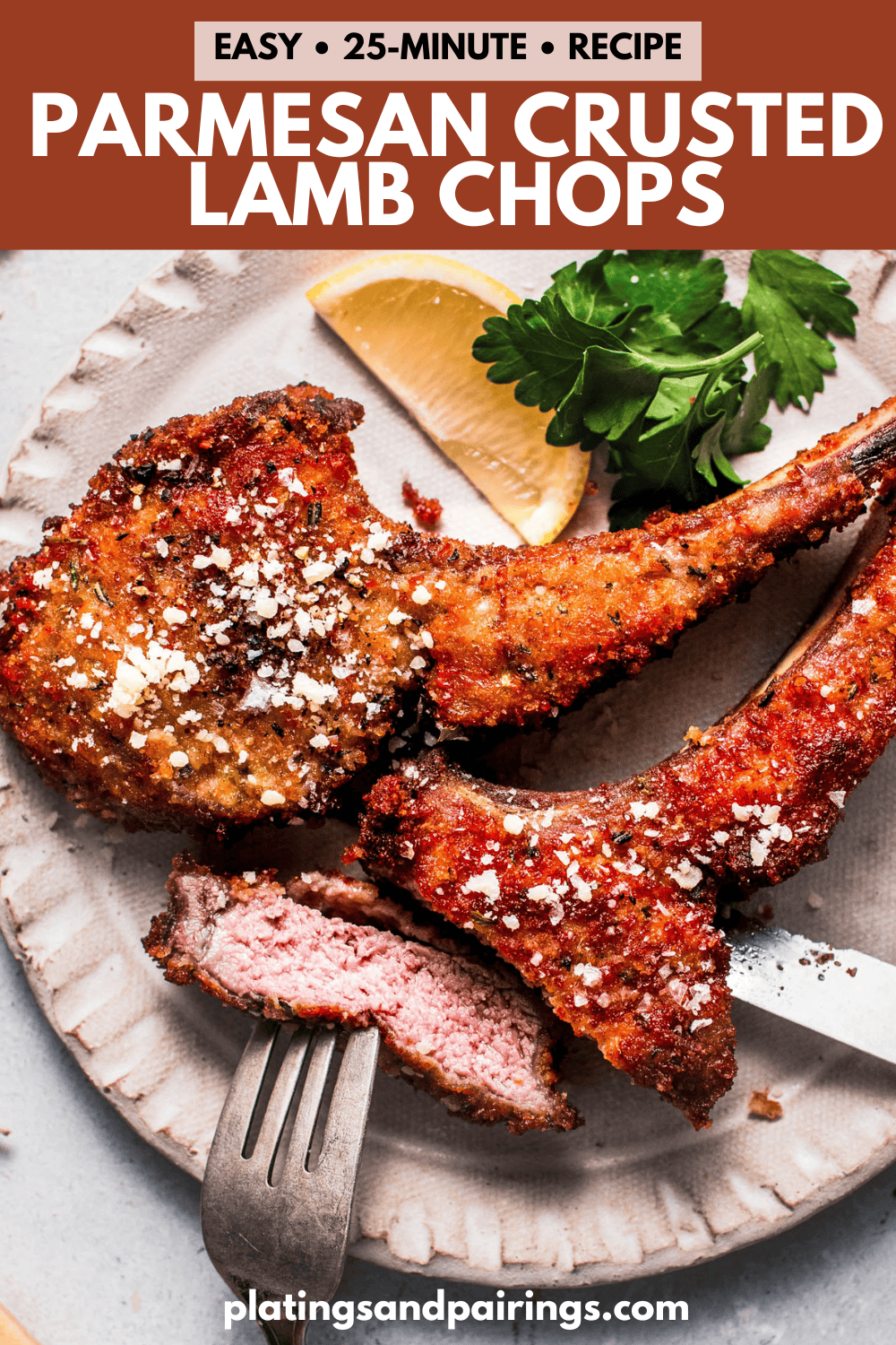 Parmesan Crusted Lamb Chops - Platings + Pairings