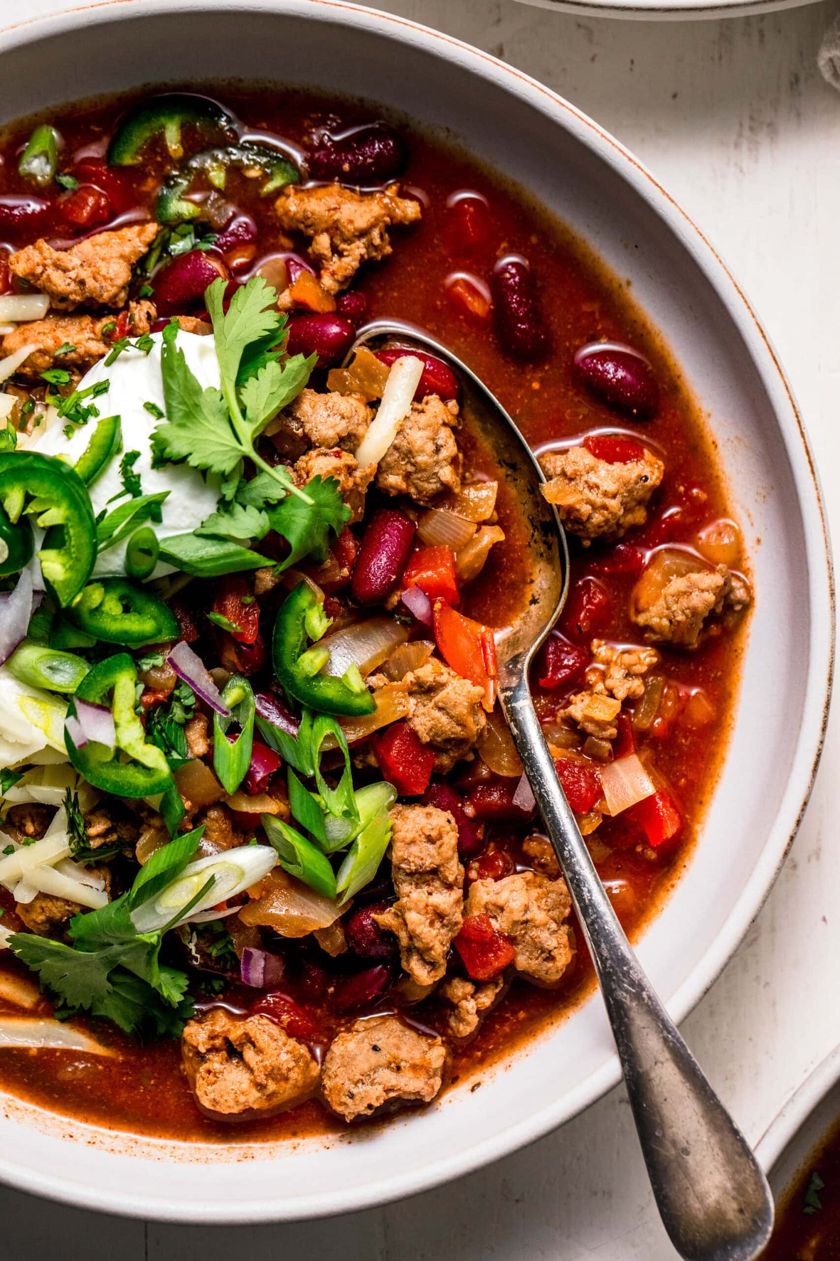 The BEST Slow Cooker Turkey Chili (Healthy Crockpot Recipe)