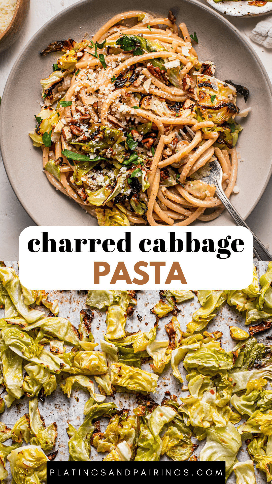 Caramelized Cabbage Pasta with Pecans