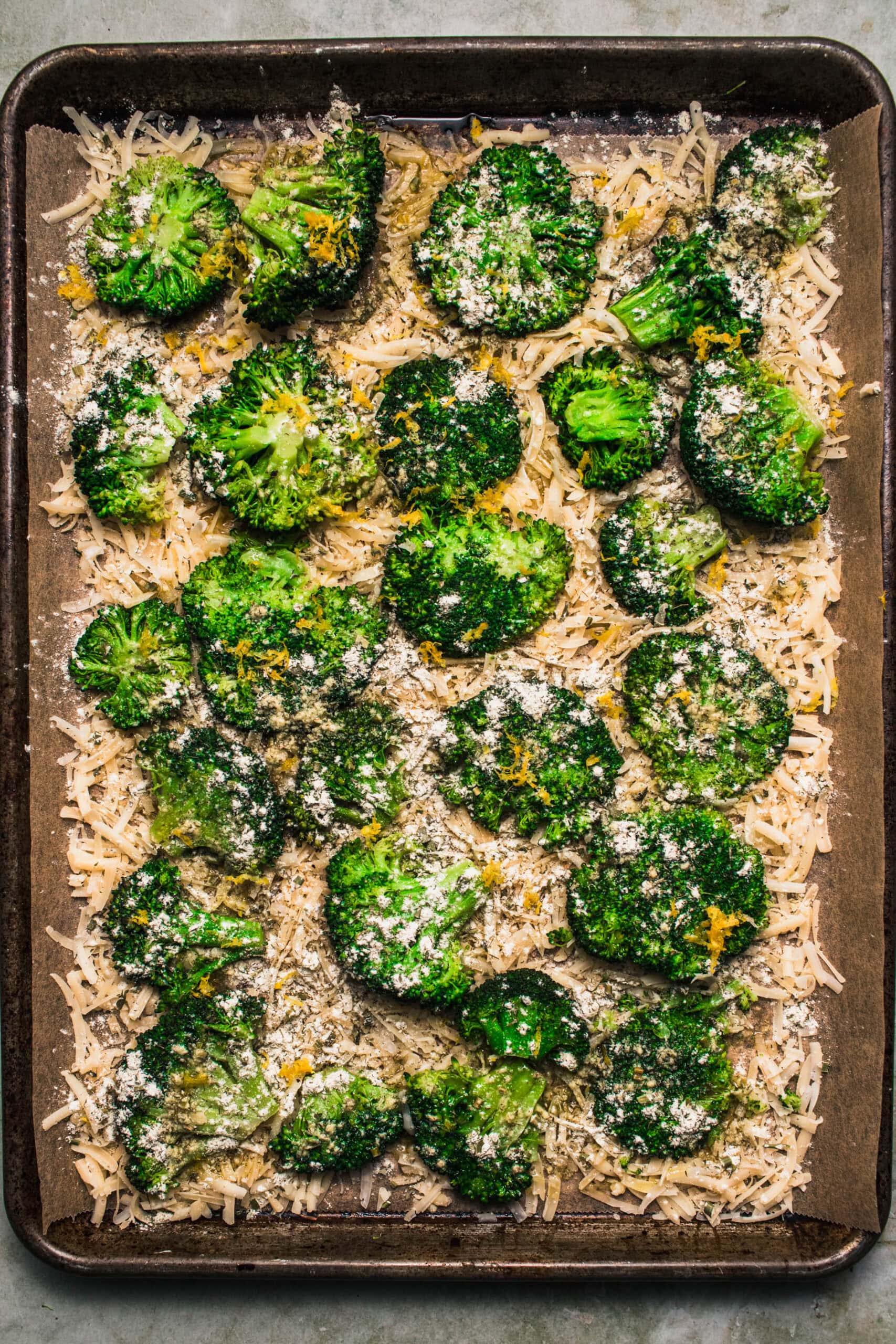 Crispy Smashed Broccoli with Parmesan + Sriracha Ranch