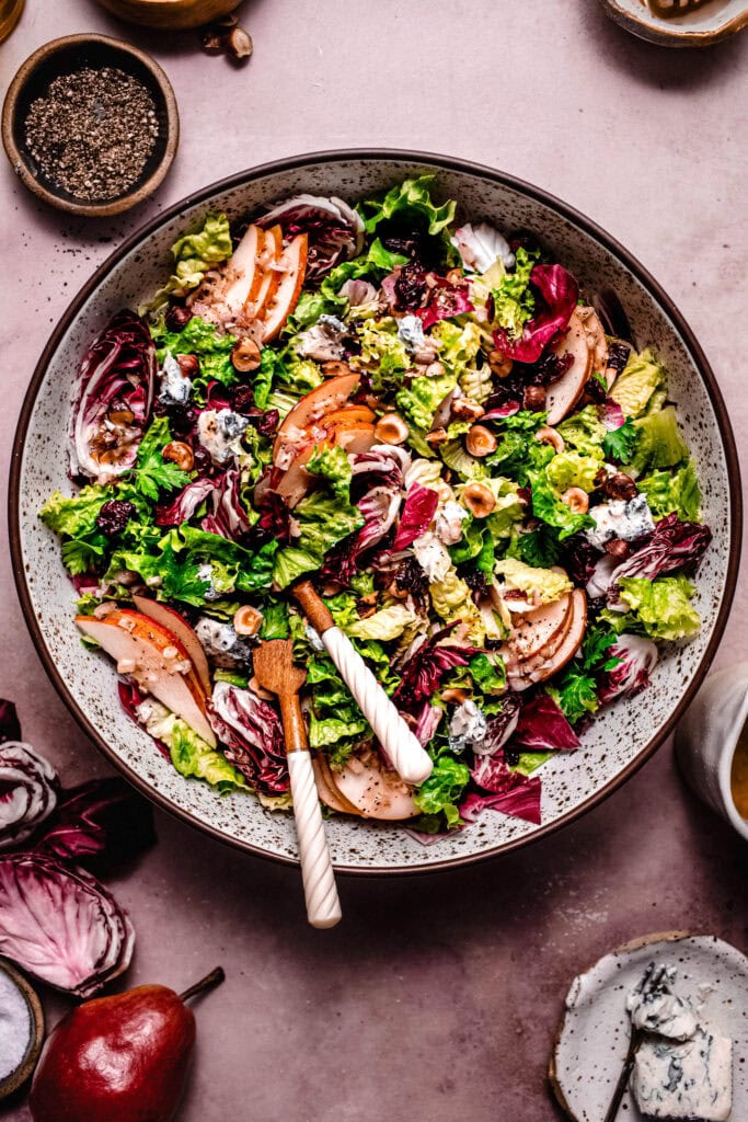 Shaved Brussels Sprout Apple Salad with Pecans