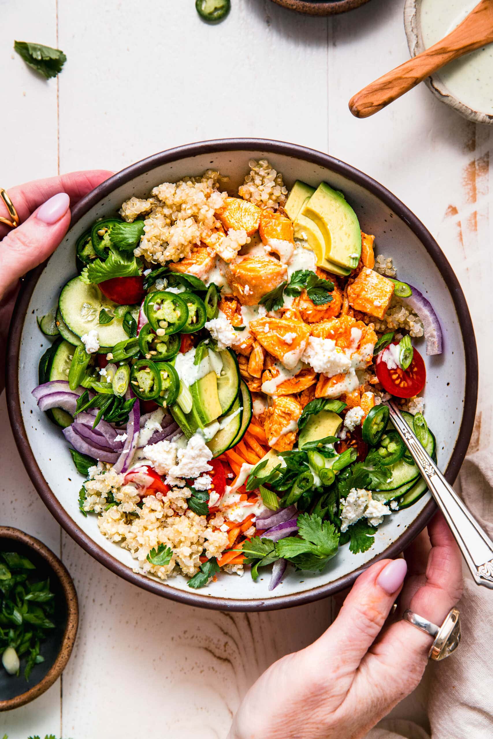 Buffalo Chicken Quinoa Bowls (30-Minute High Protein Meal Prep)
