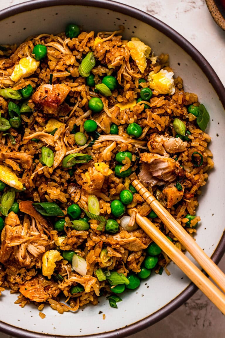 Leftover Rotisserie Chicken Fried Rice (Easy 15-Minute Recipe)